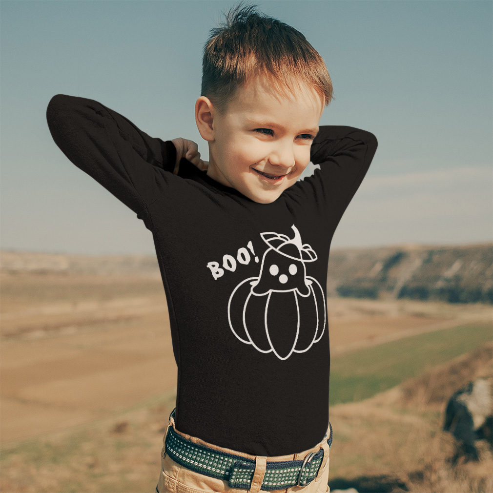 Kids Long Sleeve T Shirt Halloween Boo with Pumpkin Cotton Girls & Boys ...