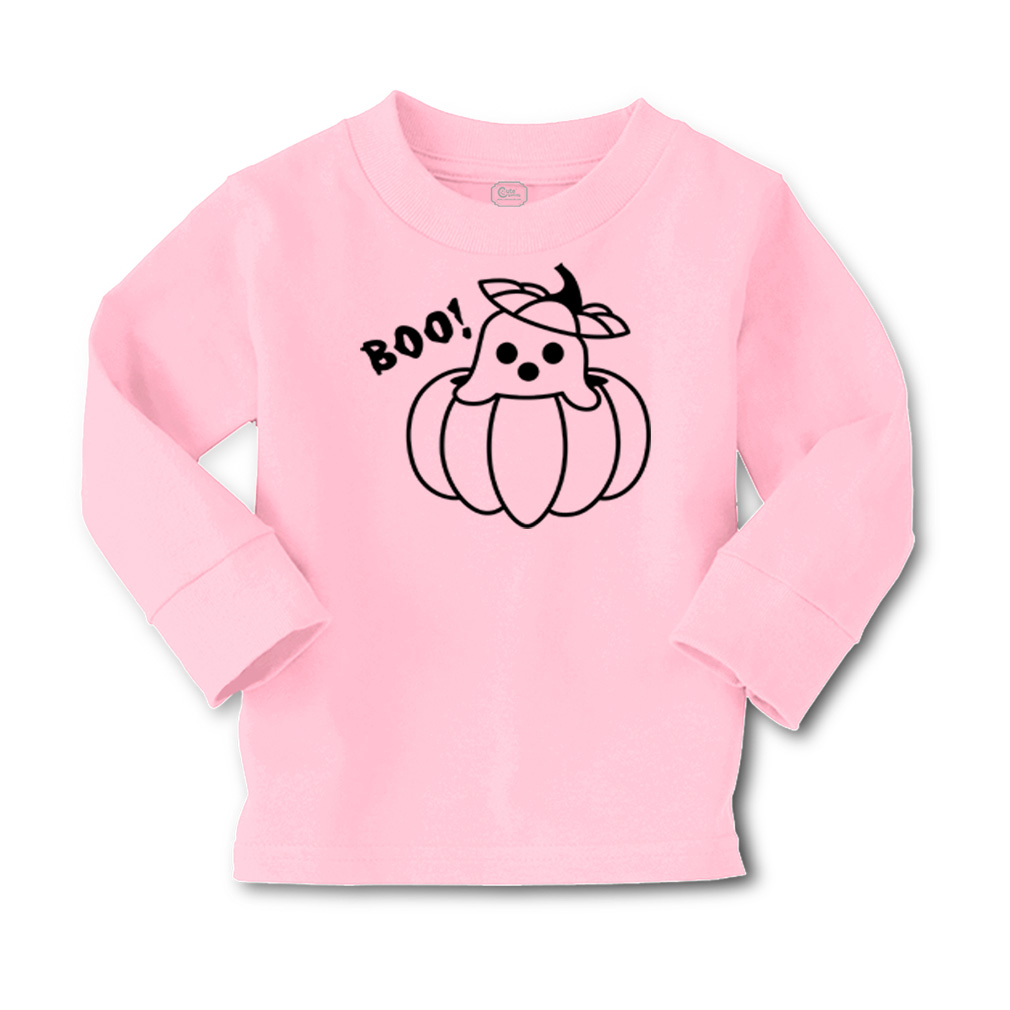Kids Long Sleeve T Shirt Halloween Boo with Pumpkin Cotton Girls & Boys ...