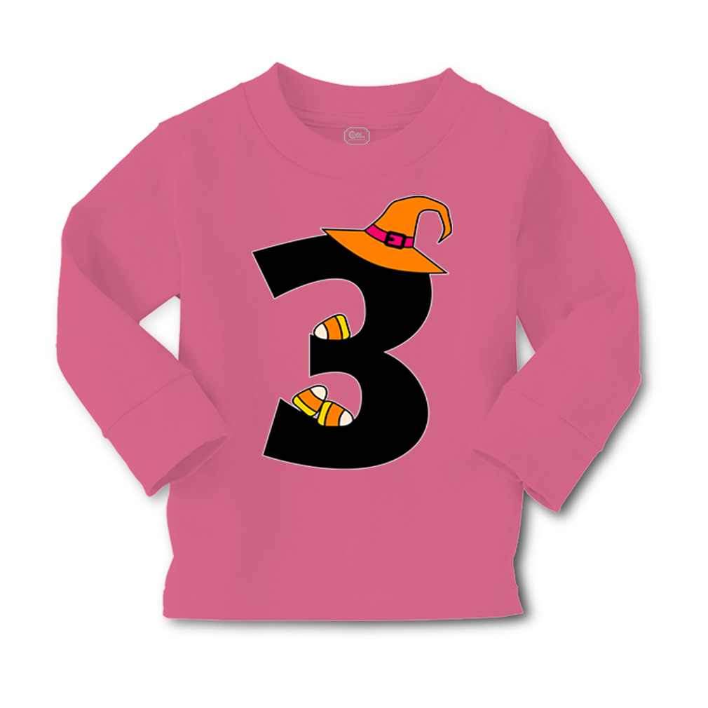 Kids Long Sleeve T Shirt Halloween Number 3 with Hat Cotton Girls ...