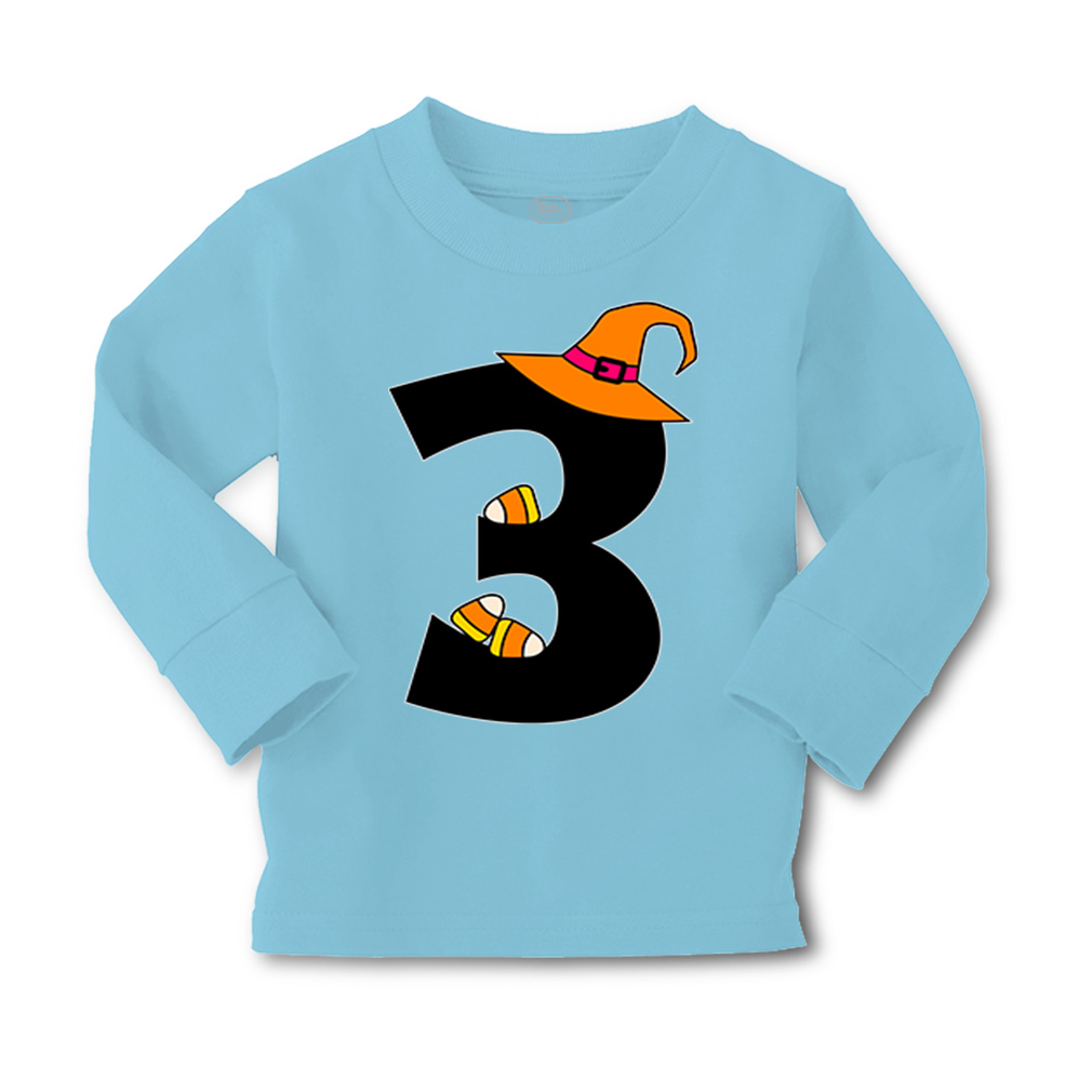 Kids Long Sleeve T Shirt Halloween Number 3 with Hat Cotton Girls ...